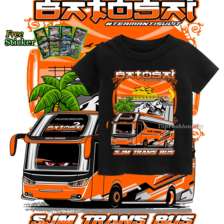 Jual Baju Anak Bus BAROSAI Kaos Vektor Bus Telolet Anak Laki - Laki 1-12 Tahun | Shopee Indonesia