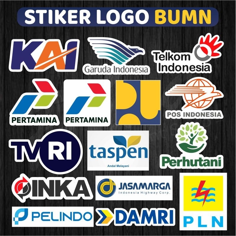 Jual Sticker Stiker Logo BUMN KAI PLN Pertamina Garuda Telkom Pos TVRI ...