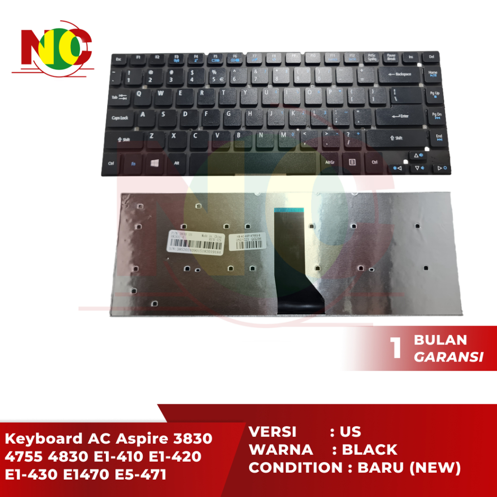 Jual Keyboard Laptop AC Aspire E14, ES1-411, E1-410G, E1-422G 4755G ...