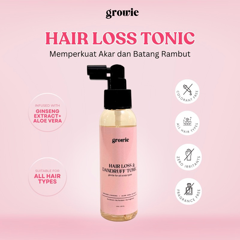 Jual GROWIE Hair Tonic Ginseng Memperkuat Akar dan Batang Rambut ...