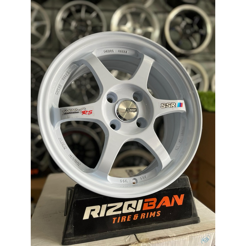 Jual velg ssr type c r15 white pcd 4x100 kondisi baru | Shopee Indonesia