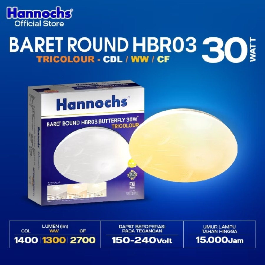 Jual Hannochs Lampu Downlight LED Baret Round HBR03 Butterfly 30W ...