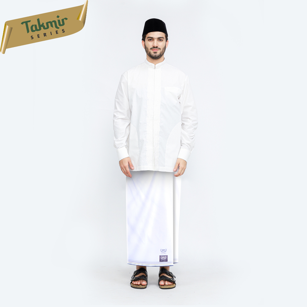 Jual Sarung BHS Cosmo Takmir Silver Warna Putih Polos | Shopee Indonesia