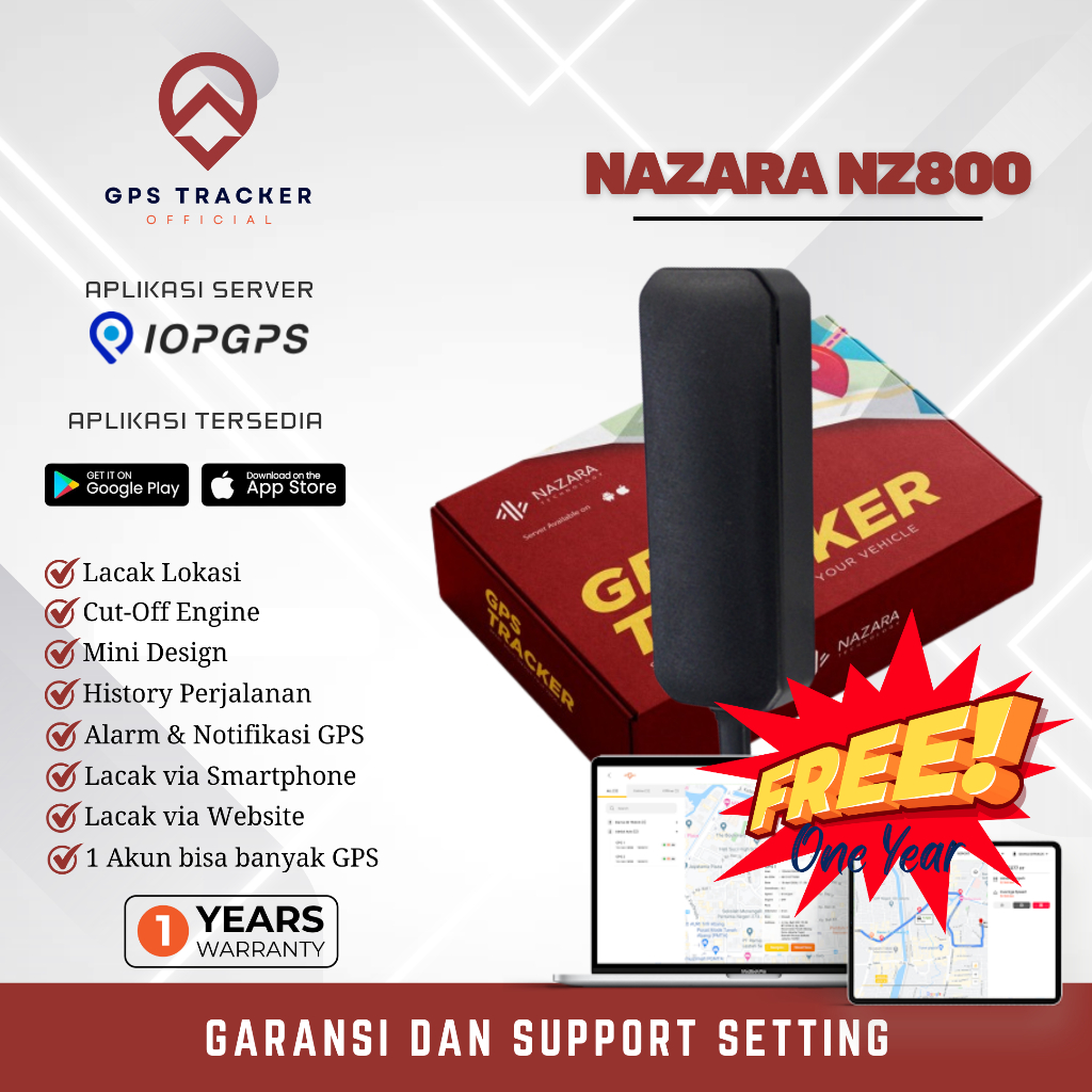 Jual Smart GPS Tracker NAZARA NZ800 | GRATIS APLIKASI SERVER GPS | Lacak dan Matikan Mesin ...