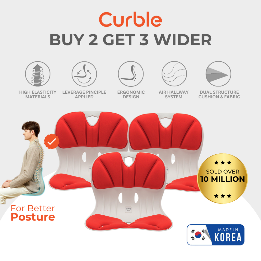 Jual Curble Posture Chair Wider - BUY 2 GET 3 (3pcs Red) | Shopee Indonesia