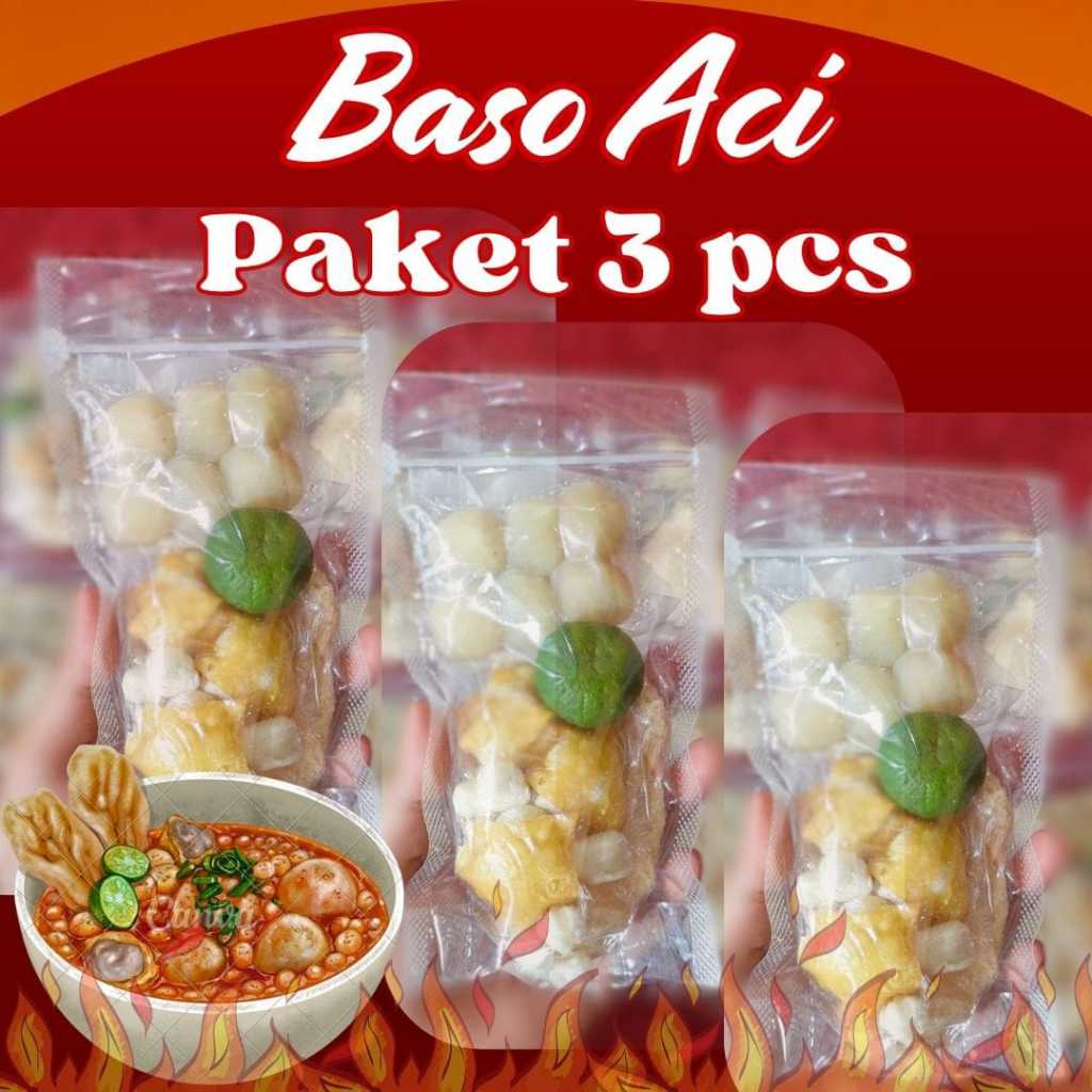 Jual BASO ACI PAKET 3PCS / boci enak murah sehat kemasan vakum / bakso aci viral khas bandung ...