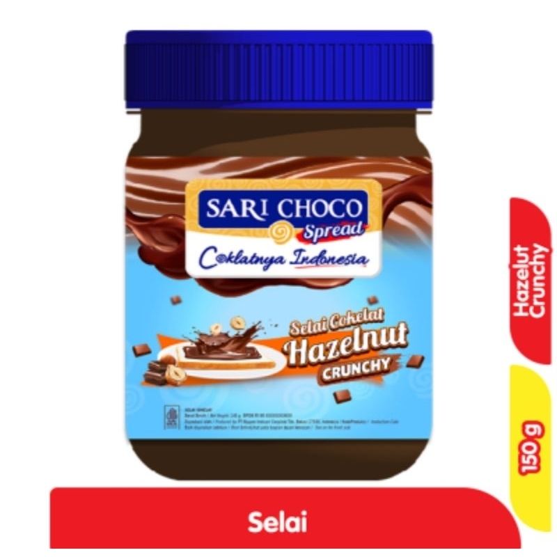 Jual Sari Choco Selai Cokelat Hazelnut Crunchy 150 g | Shopee Indonesia