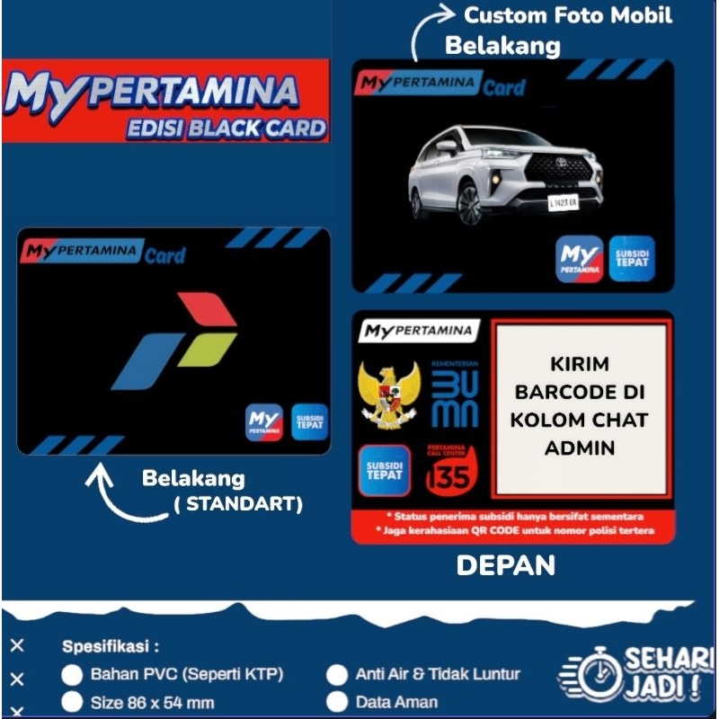 Jual TERLARIS CETAK KARTU BARCODE MY PERTAMINA BLACK LIMITED EDITION ...