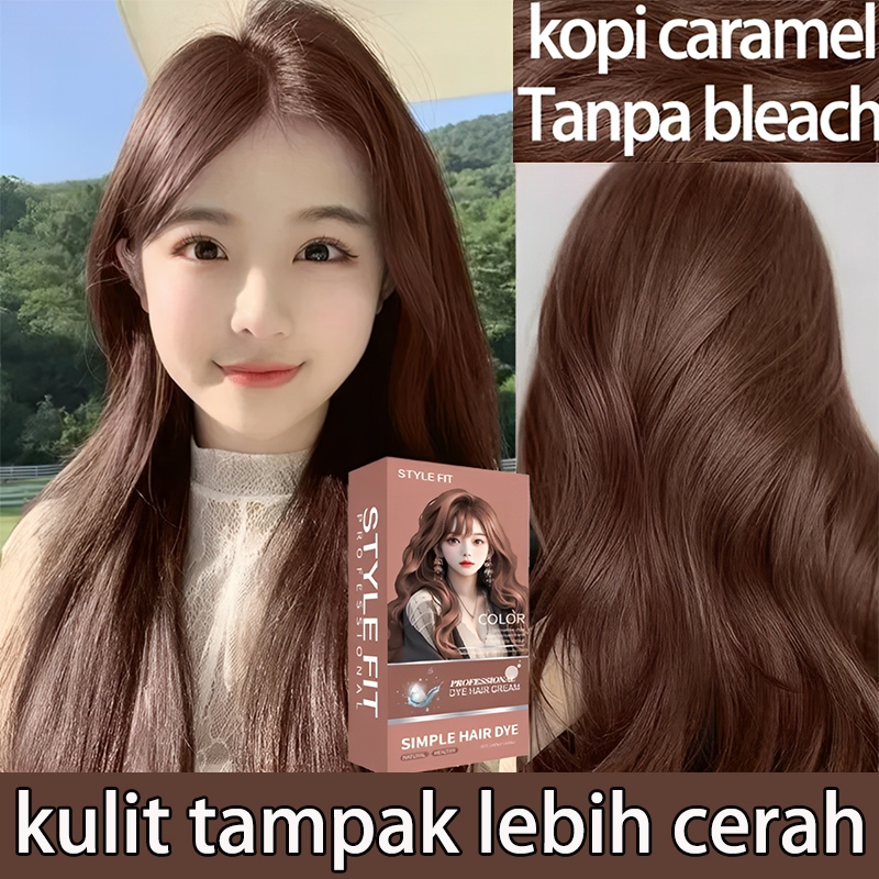 Jual 【Pengiriman cepat】STYLE FIT cat rambut coklat caramel*200ml, tahan ...