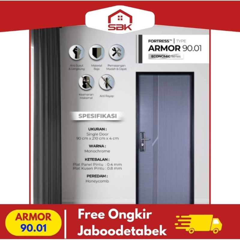 Jual Pintu Baja | Pintu Rumah | Pintu Fortress 90x210 Armor 90.01 | Shopee Indonesia