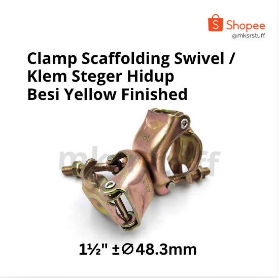 Jual Clamp Scaffolding Swivel / Klem Steger Hidup (Yellow Finished ...