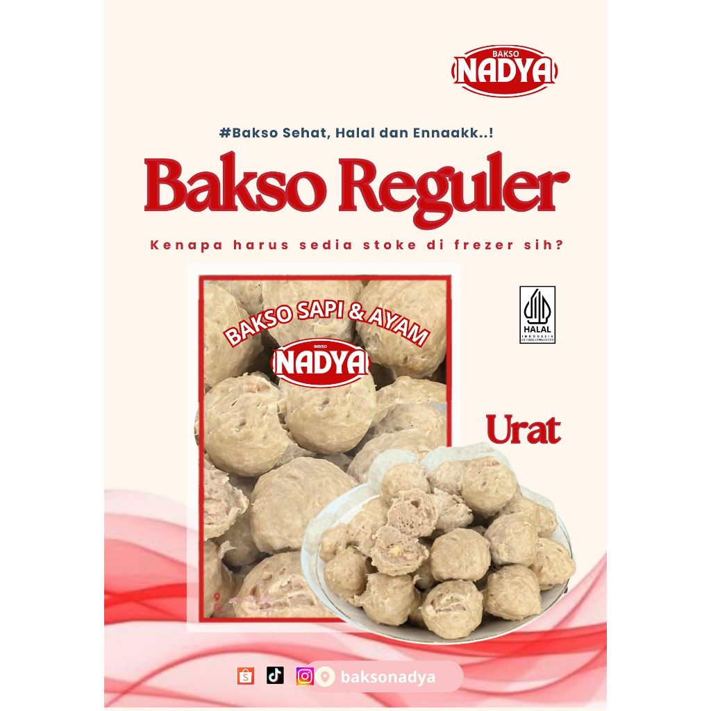 Jual Bakso Urat daging Sapi dan Ayam Nadya Halal BPOM Reguler Urat ...