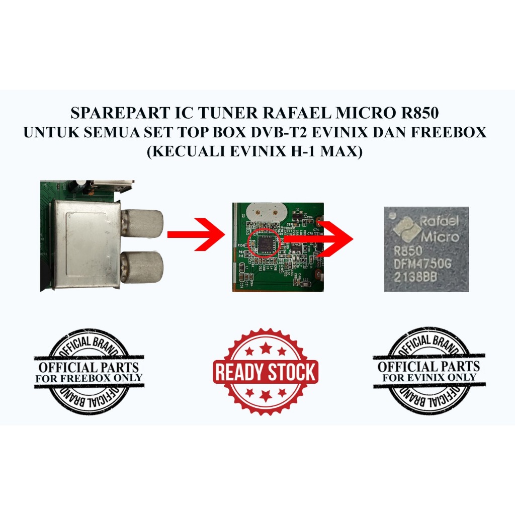 Jual IC Tuner STB DVB-T2 R850 asli Rafael R850 untuk Set Top Box Matrix ...