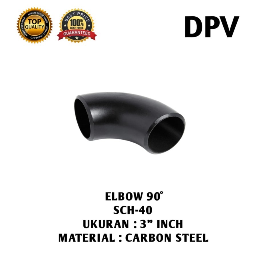 Jual Elbow las 90 deg SCH 40 ukuran 3 " Elbow CS SCH40 uk 3 inch Elbow ...