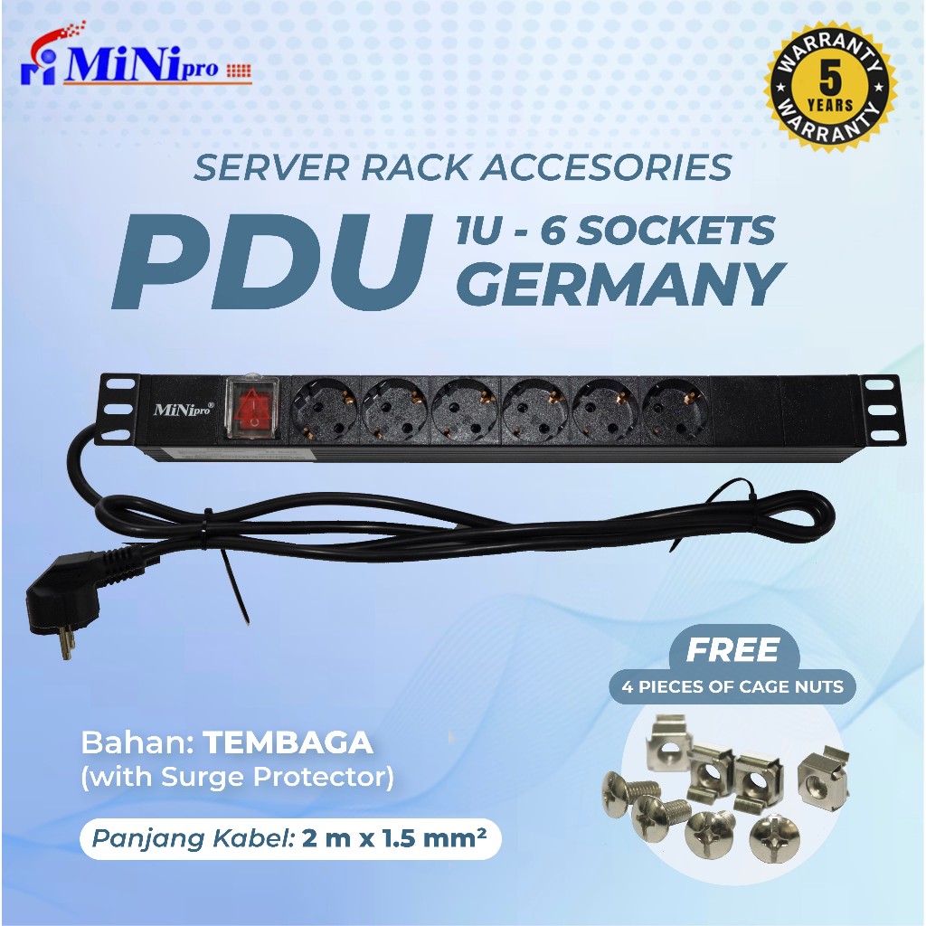 Jual Minipro Power Distribution Unit Rack Server 6 Port Germany Socket ...