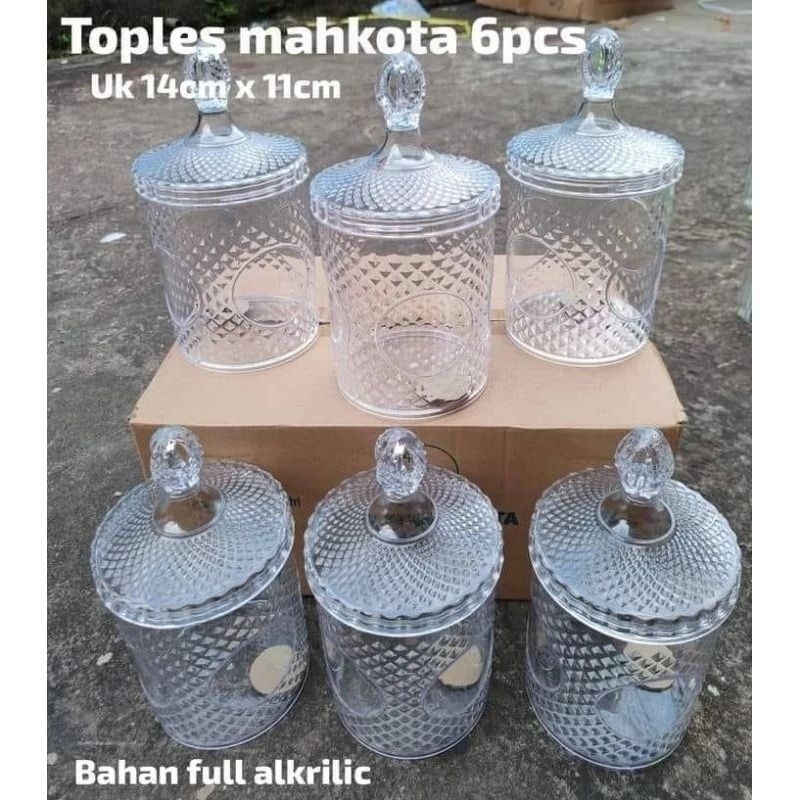 Jual Toples Kristal Mahkota Bahan Full Alkrilic Mewah Bening Transparant Kue Biskuit Cemilan ...