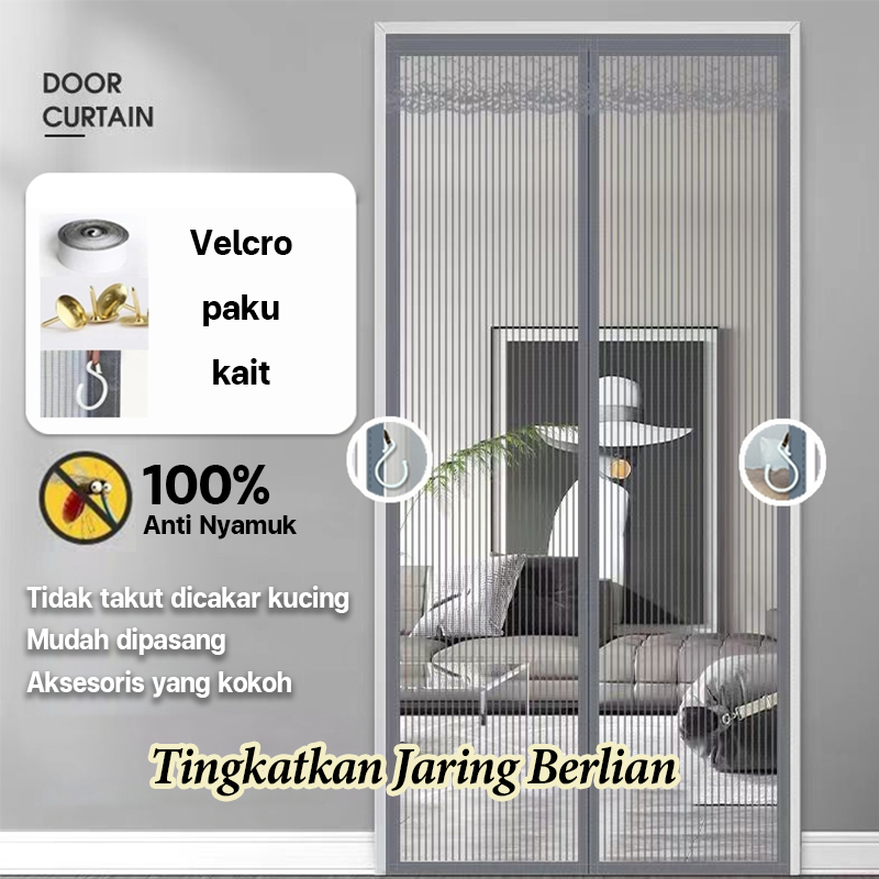 Jual Tirai Magnet Pintu premium Jaring Berlian 90x210cm 100X210cm ...