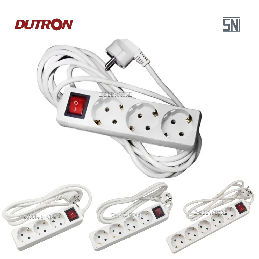 Jual Stop Kontak Dutron SNI Switch ON/OFF Kabel 3 meter & 5 meter 3 ...
