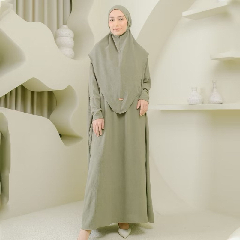 Jual [New] Lozy Hijab - Hafsha Abaya Set (Gamis Umroh Haji Abaya Set Kerudung) | Shopee Indonesia