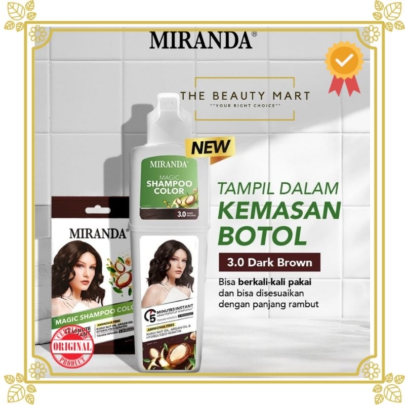 Jual MIRANDA Magic Shampoo Color Bottle | Pewarna Penutup Uban ...