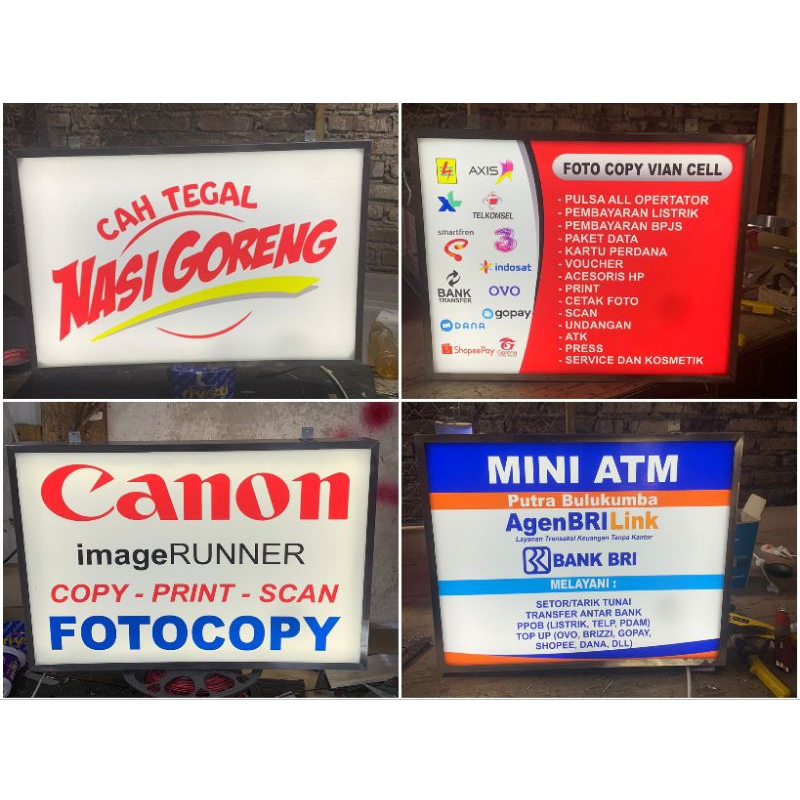 Jual Neon Box Kotak 2 Sisi Akrilik 40x50 (Custom Design) | Shopee Indonesia