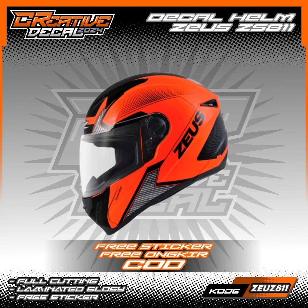 Jual STIKER DECAL HELM ZEUS ZS-811 FULL FACE | DECAL HELM | DECAL ...