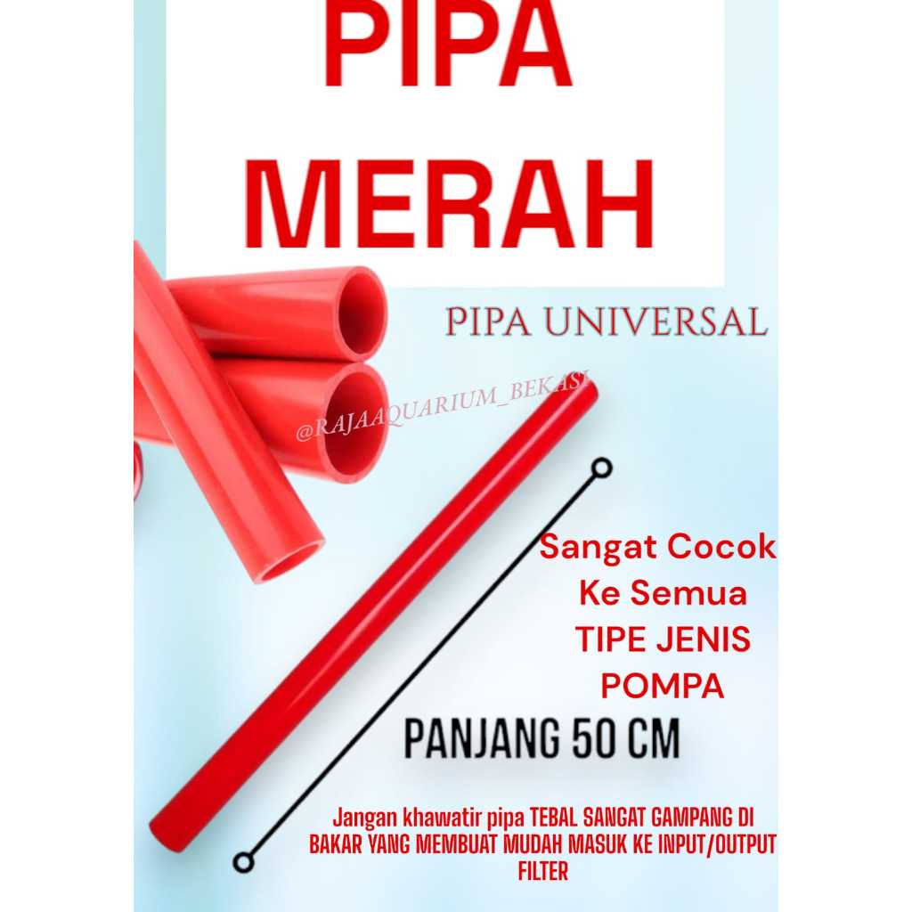 Jual Pipa DF 5/8" inch panjang 50 cm pipa merah pipa akuarium kolam ...