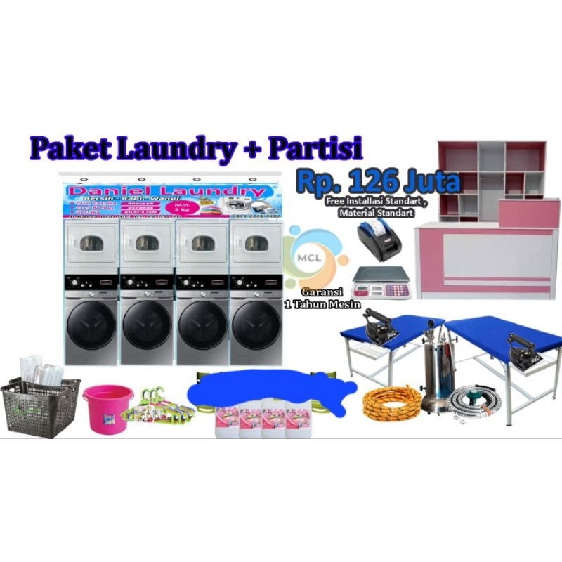Jual Paket Usaha Laundry lengkap dengan partisi kapasitas besar ...