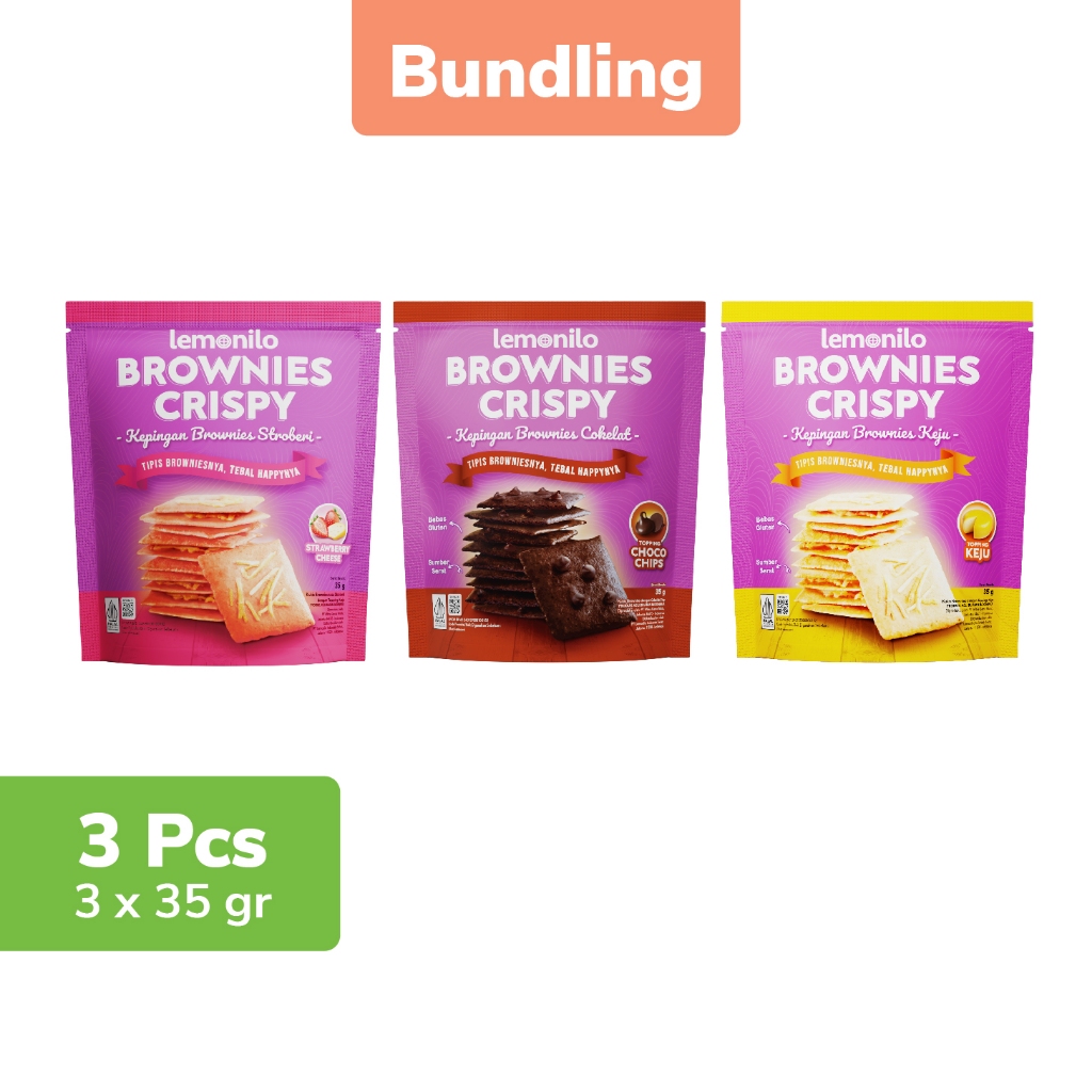 Jual 3 pcs Lemonilo Paket Komplit Brownies Crispy 35g | Shopee Indonesia
