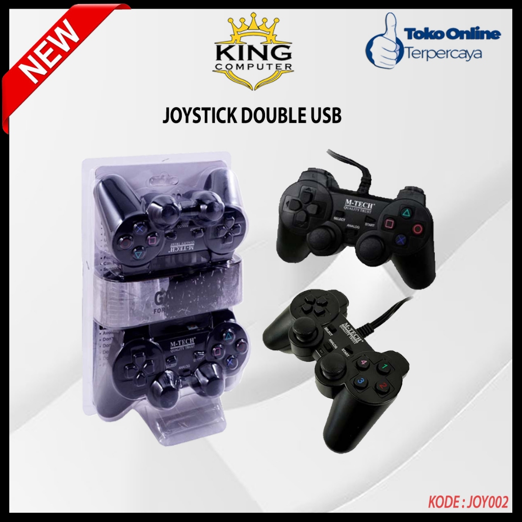 Jual GAMEPAD /JOYSTICK DOUBLE USB PC dan LAPTOP (HITAM) | Shopee Indonesia