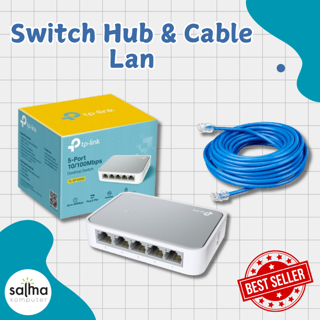 Jual Switch Hub Tp Link 5 Port + Kabel LAN 50 Meter | Shopee Indonesia