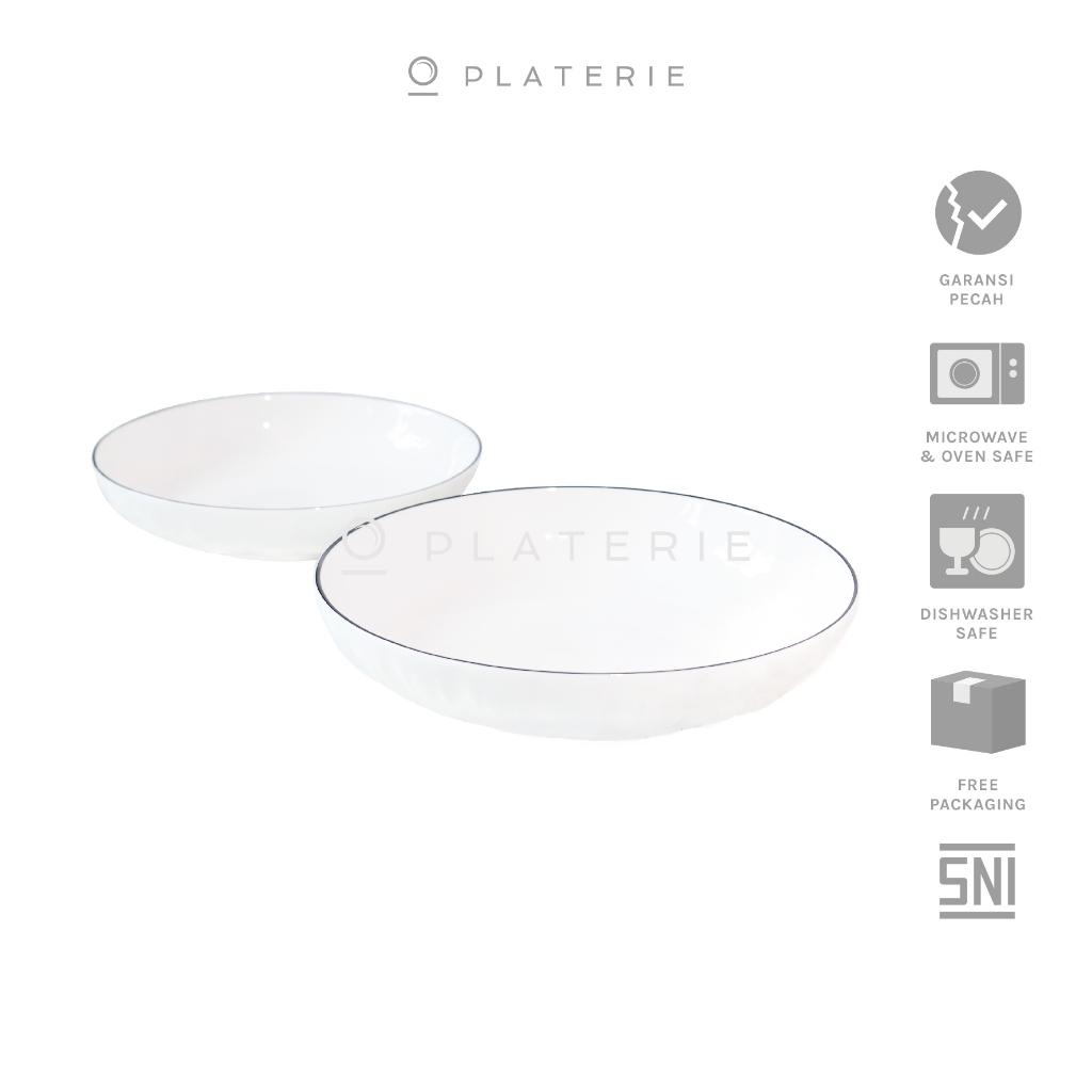 Jual PLATERIE Piring Porcelain Embossed Plate 7 & 8 Inch / 18 & 20 cm ...