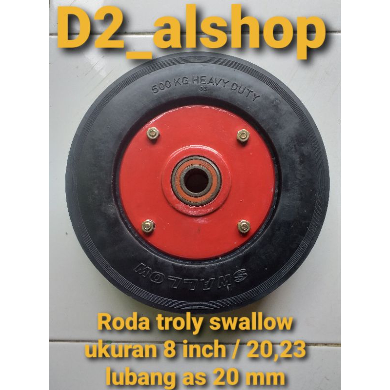 Jual RODA TROLY KARET SWALLOW 8 inch | RODA TROLY SWALLOW 8 inchi DOBEL ...