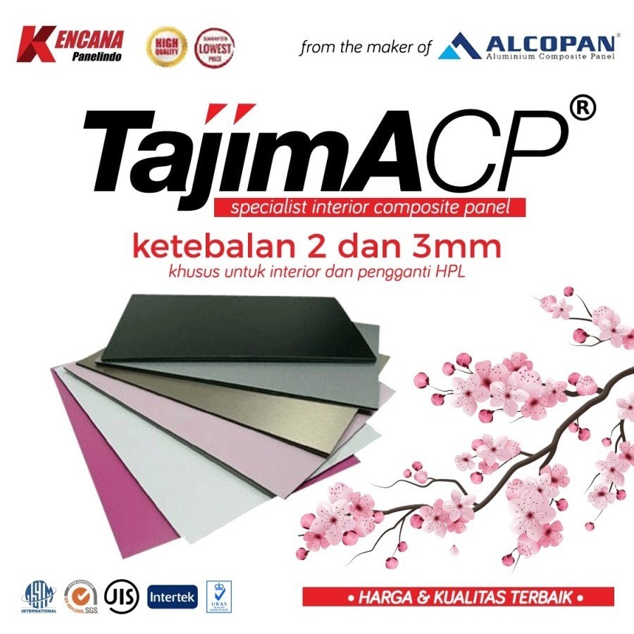 Jual ACP Tajima Black Doff 3mm Indoor - Aluminium Composite Panel Indoor | Shopee Indonesia