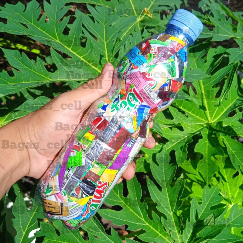 Jual Ecobrick Le Minerale 600 ml biru Aqua Le minerale Ekobrik Ecobrik ...