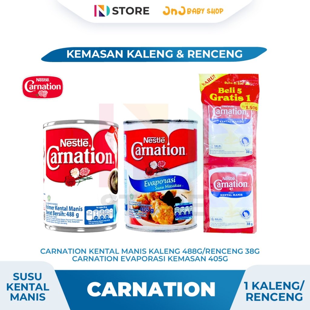 Jual CARNATION SUSU KENTAL MANIS KALENG 488 GRAM/RENCENG 38GR ...