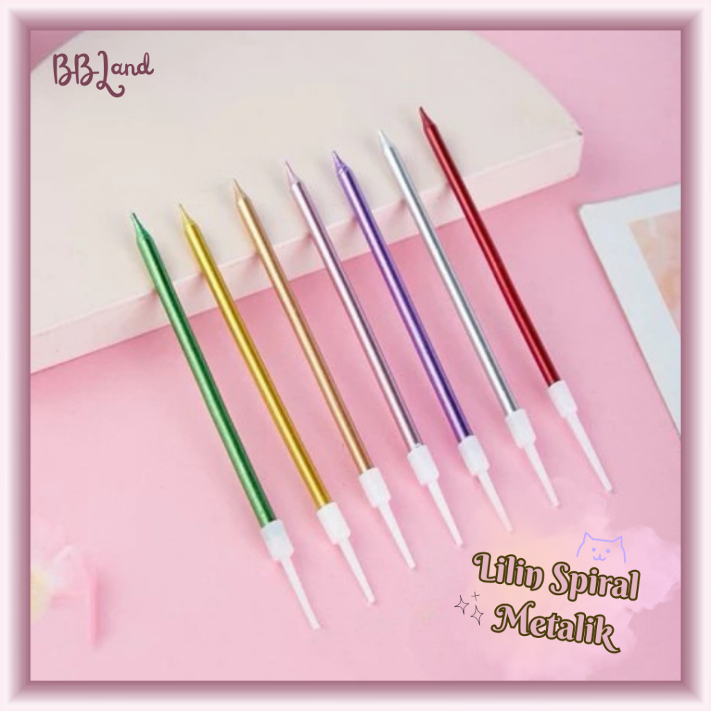 Jual Lilin Spiral Metalik Satuan 1 PC Lilin Mini Ulang Tahun Warna ...