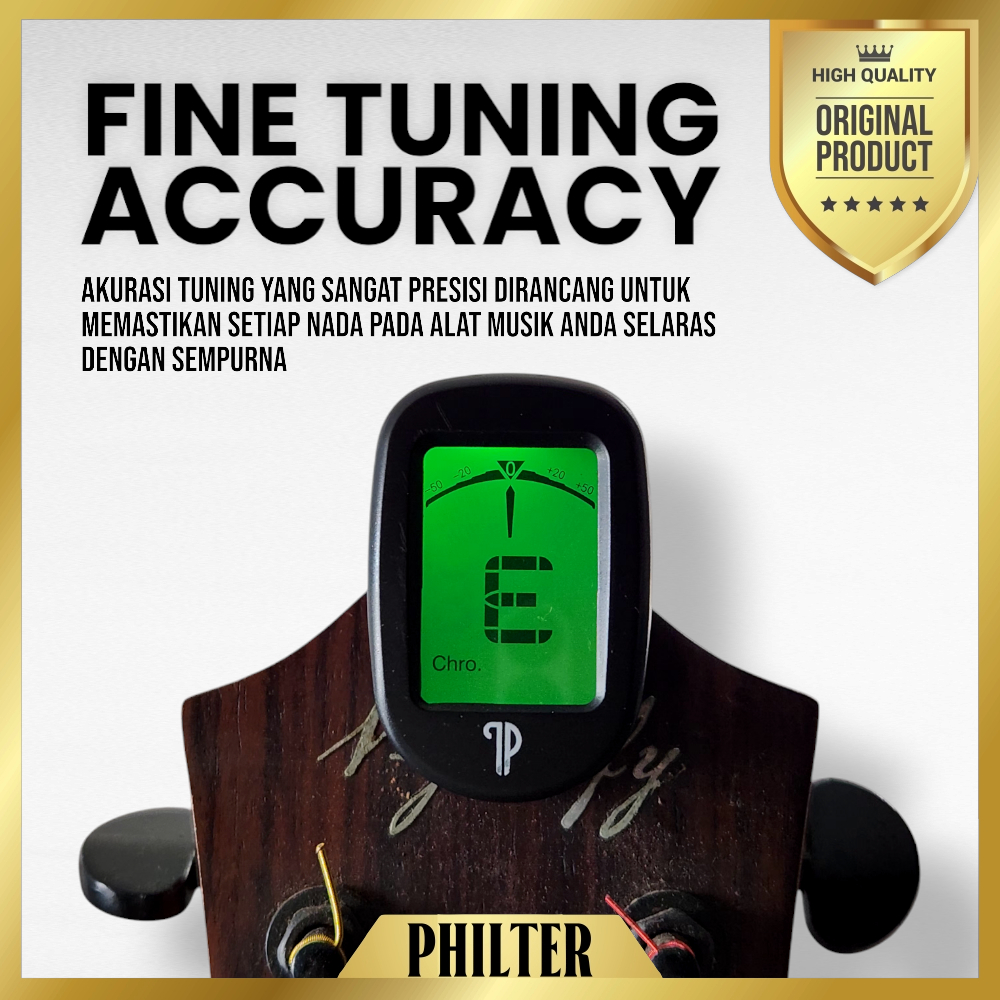 Jual Tuner Gitar Chromatic Philter Original Alat Stem Ukulele Violin ...