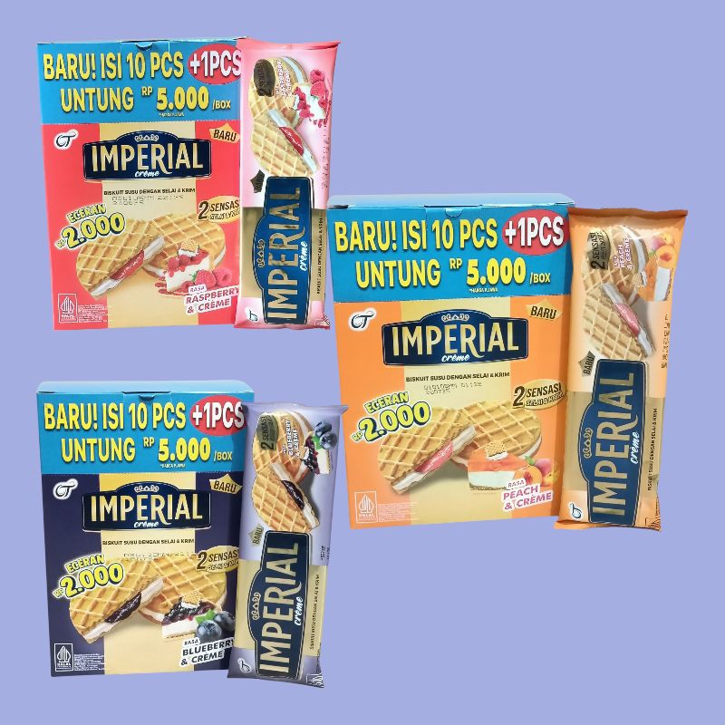 Jual OT Imperial Raspberry, Blueberry & Peach Creme Biscuit 27gr [10 pcs/box] | Shopee Indonesia