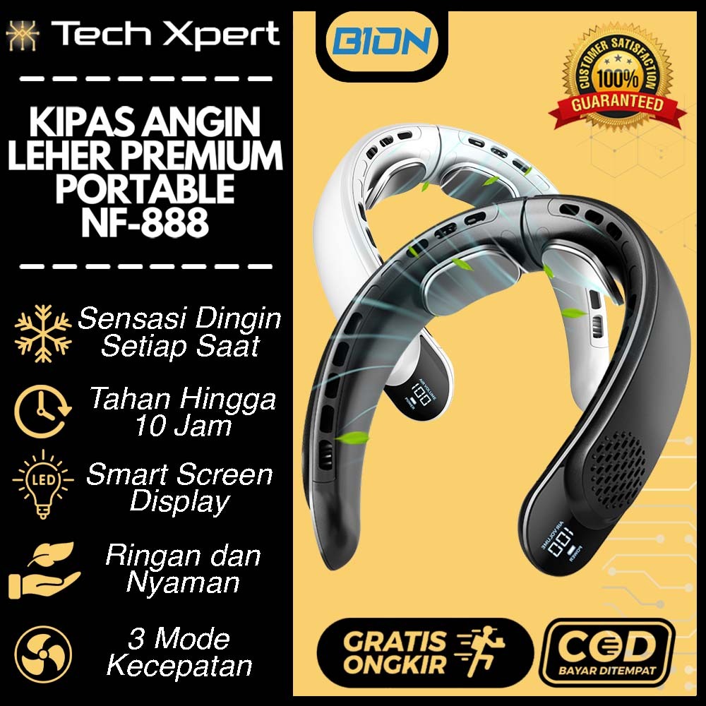 Jual KIPAS ANGIN LEHER PREMIUM OUTDOOR KONSER BION / PORTABLE NECK FAN ...