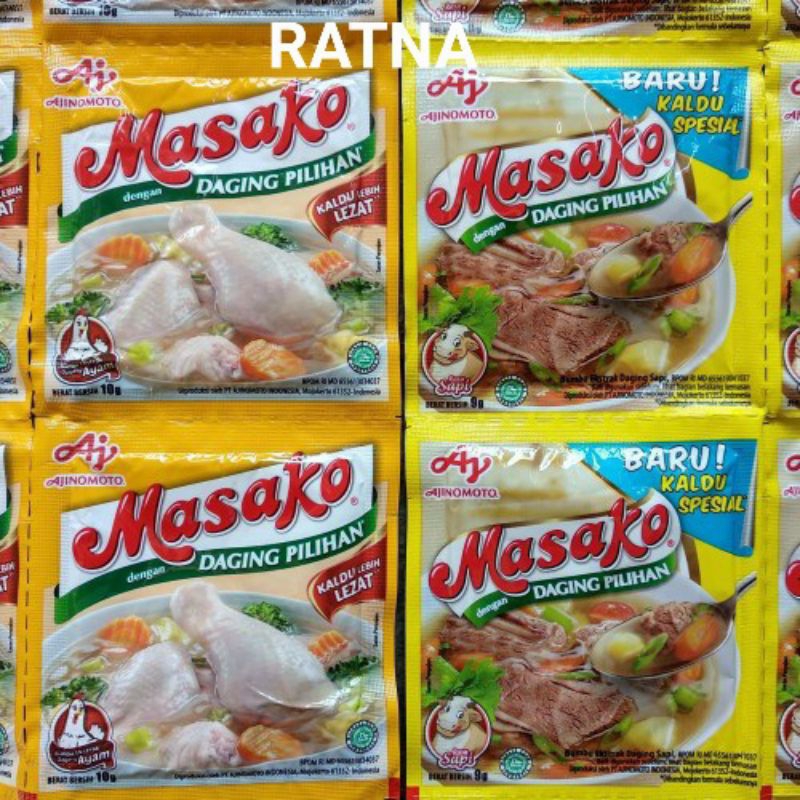 Jual MASAKO DAGING PENYEDAP RASA 10gr ( 1 Renteng isi 12 Sachet ...