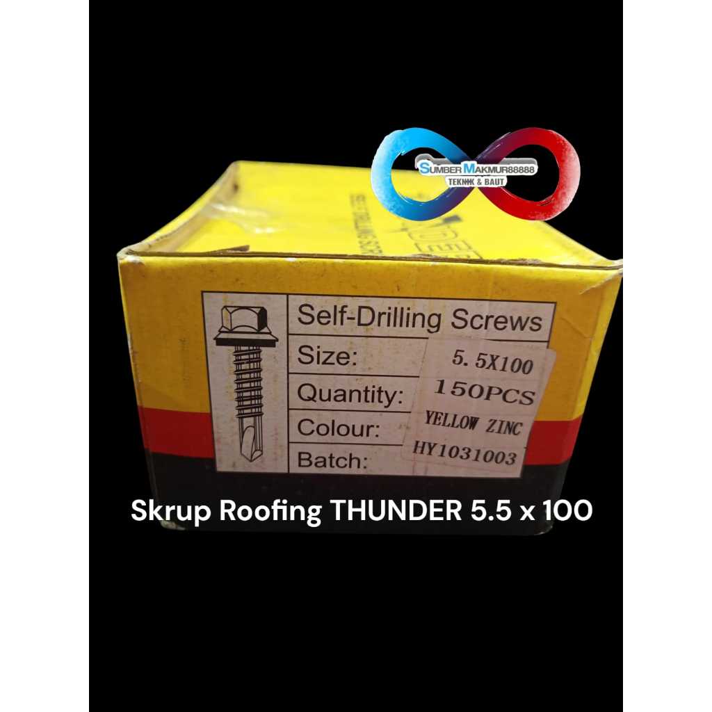 Jual BOX - Skrup Roofing kayu THUNDER 5.5 X 100 drat 11 isi 150 pcs ...