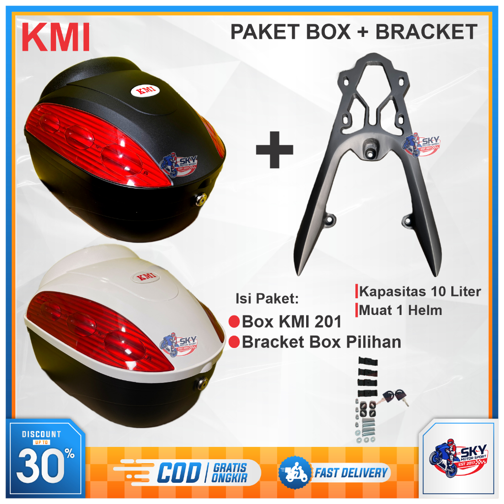 Jual Paket Box + Bracket KMI 201 Nmax Vario Pcx Adv Xmax CB150 Beat ...