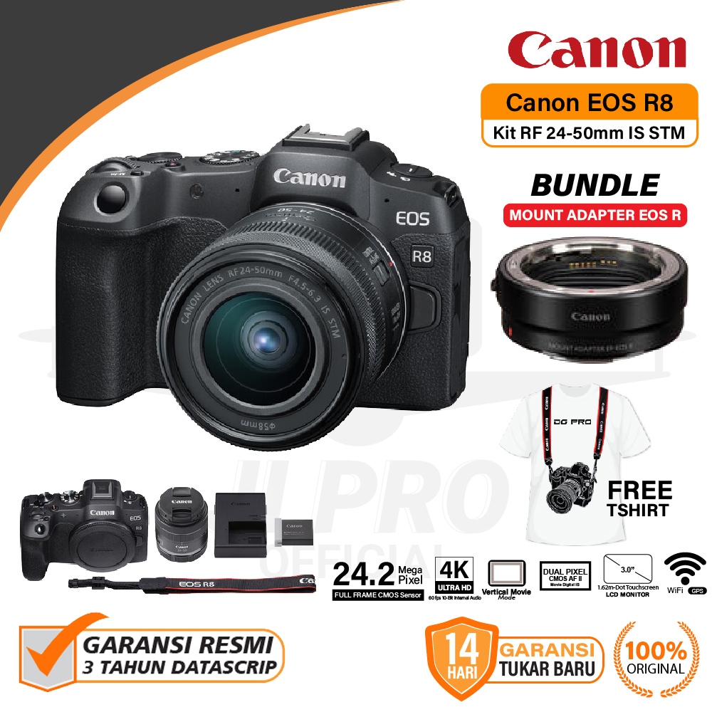 Jual Canon EOS R8 Kit RF 24-50mm IS STM Canon R 8 Kit RF24-50mm Resmi ...