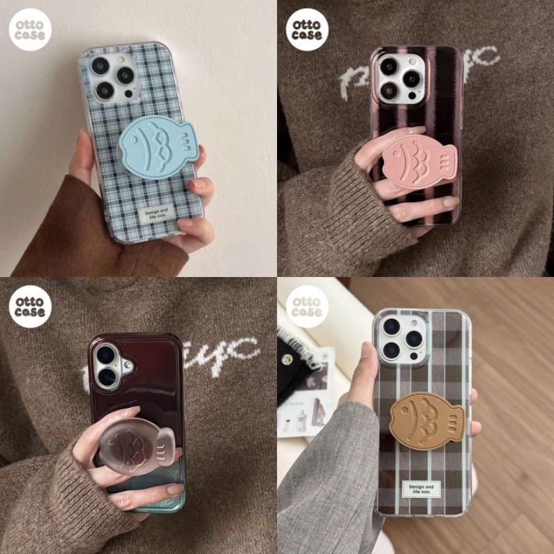 Jual ottocase | simple phone case with fish pop socket for iphone 13 14 ...