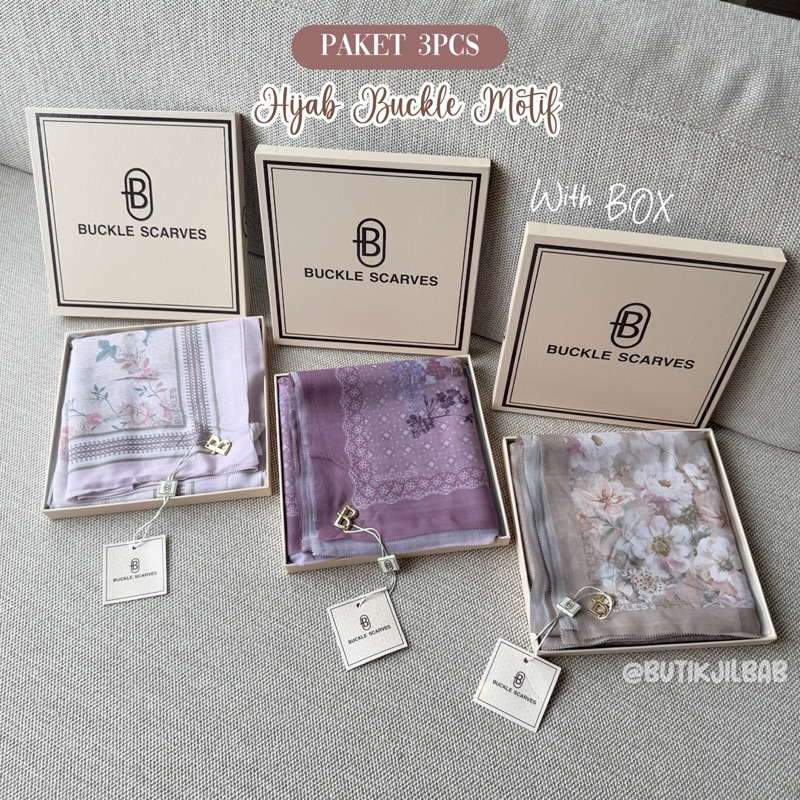 Jual Isi 3+1pcs HIJAB BOX BUCKLE SCARVES | Shopee Indonesia