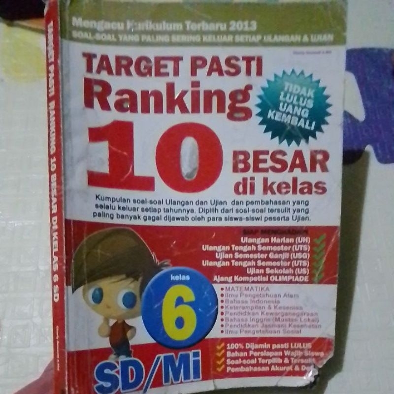Jual Buku Target Pasti Ranking 10 Besar di Kelas, Kelas 6 SD/MI (Buku ...