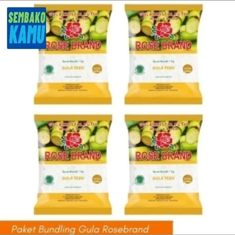 Jual Paket Bundling Gula Rose Brand Kuning 1 kg x 4 pcs | Shopee Indonesia