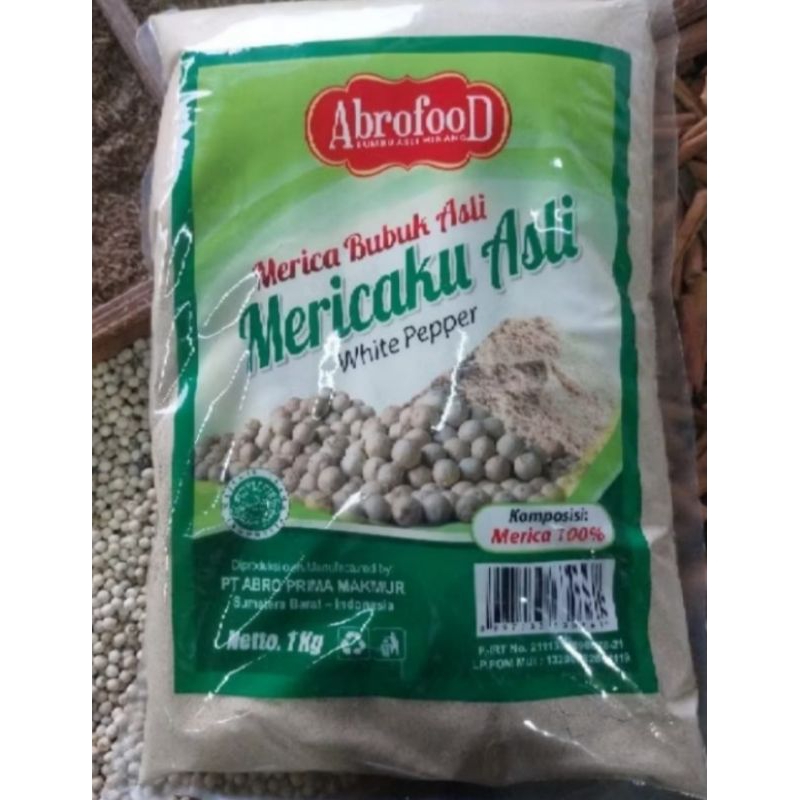 Jual Merica Putih Bubuk asli Abrofood ,1 kg | Shopee Indonesia