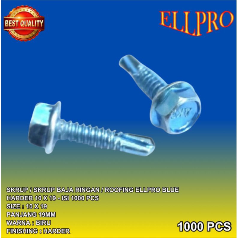 Jual Skrup/Sekrup Baja Ringan/Roofing/Spandek Ellpro 10 x 19 isi ...